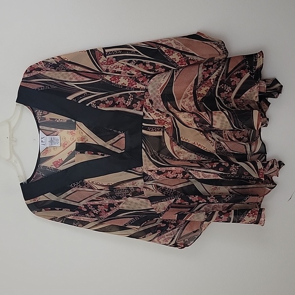 Studio by JPR | Tops | Jpr Separates Black Red Tan Artsy Semi Sheer ...